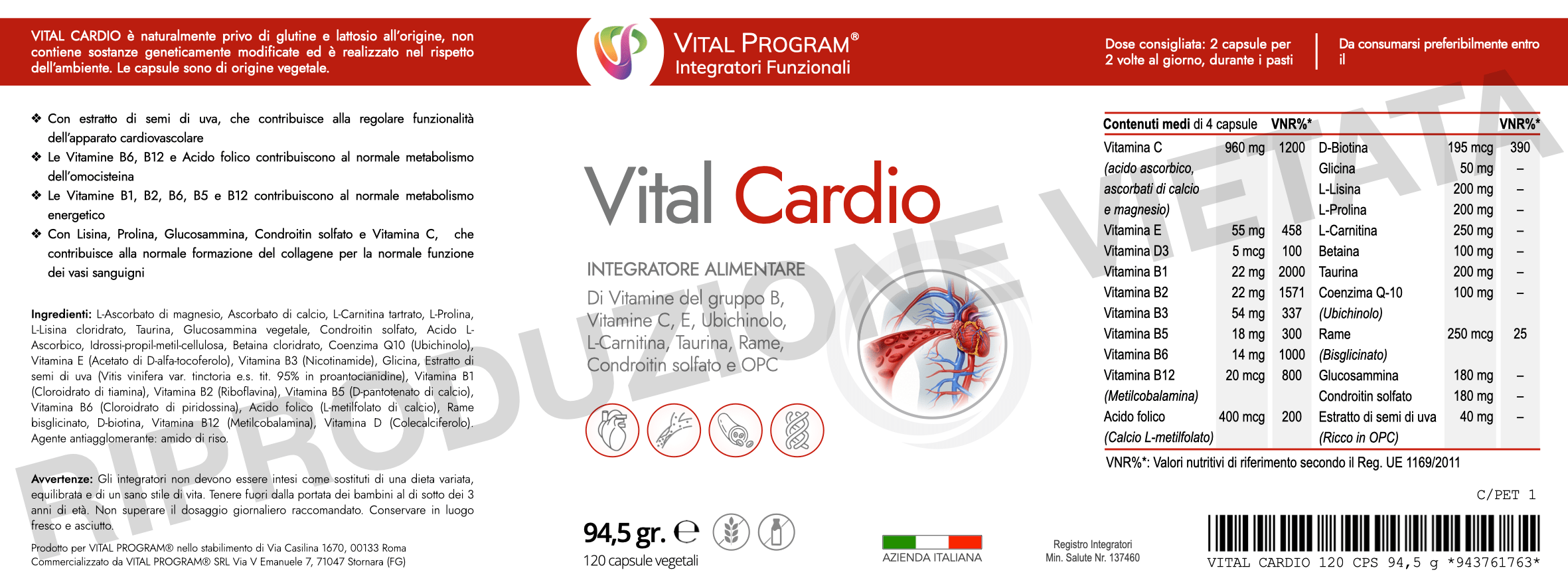 Integratore per il benessere di cuore e arterie Vital Cardio